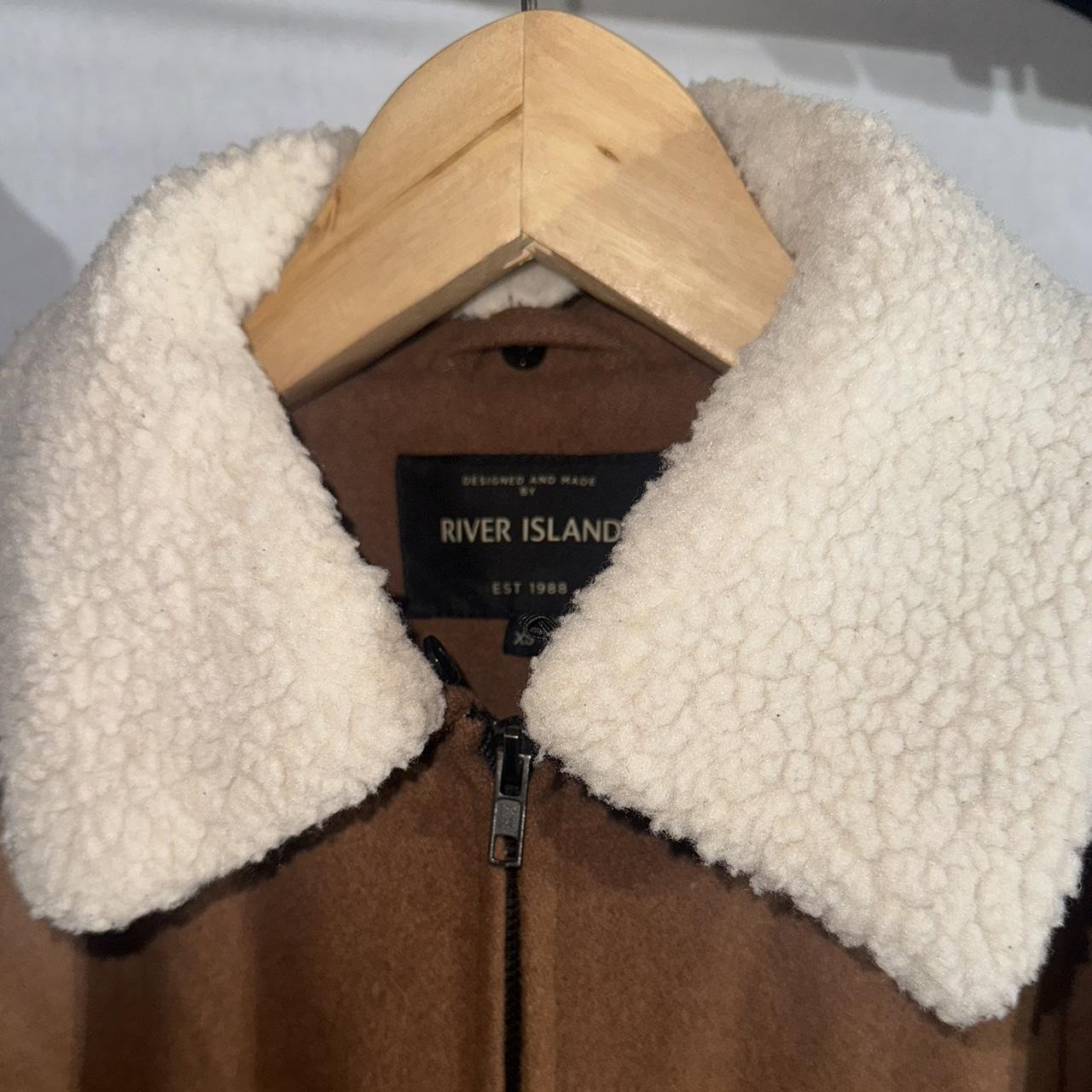 River Island Borg Bomber Jacket - Depop