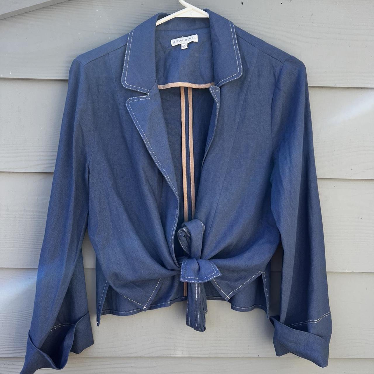 Moon River Women's Blue Blouse | Depop