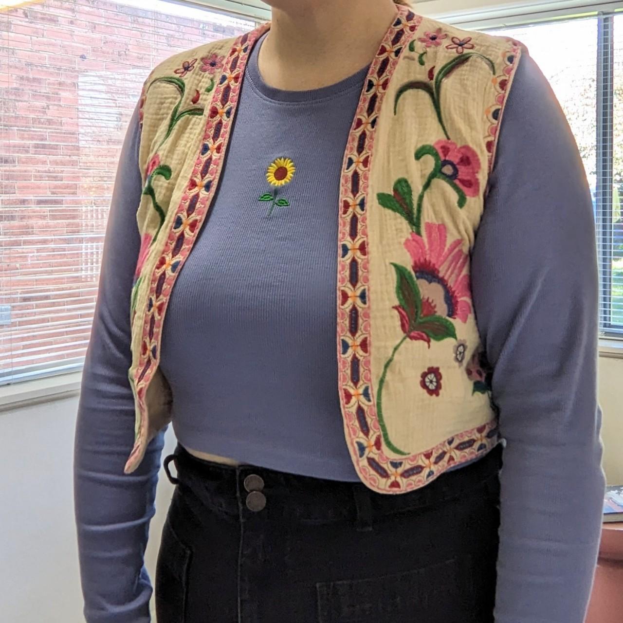 EMBROIDERED VEST • fits 12-14 • never worn ... - Depop