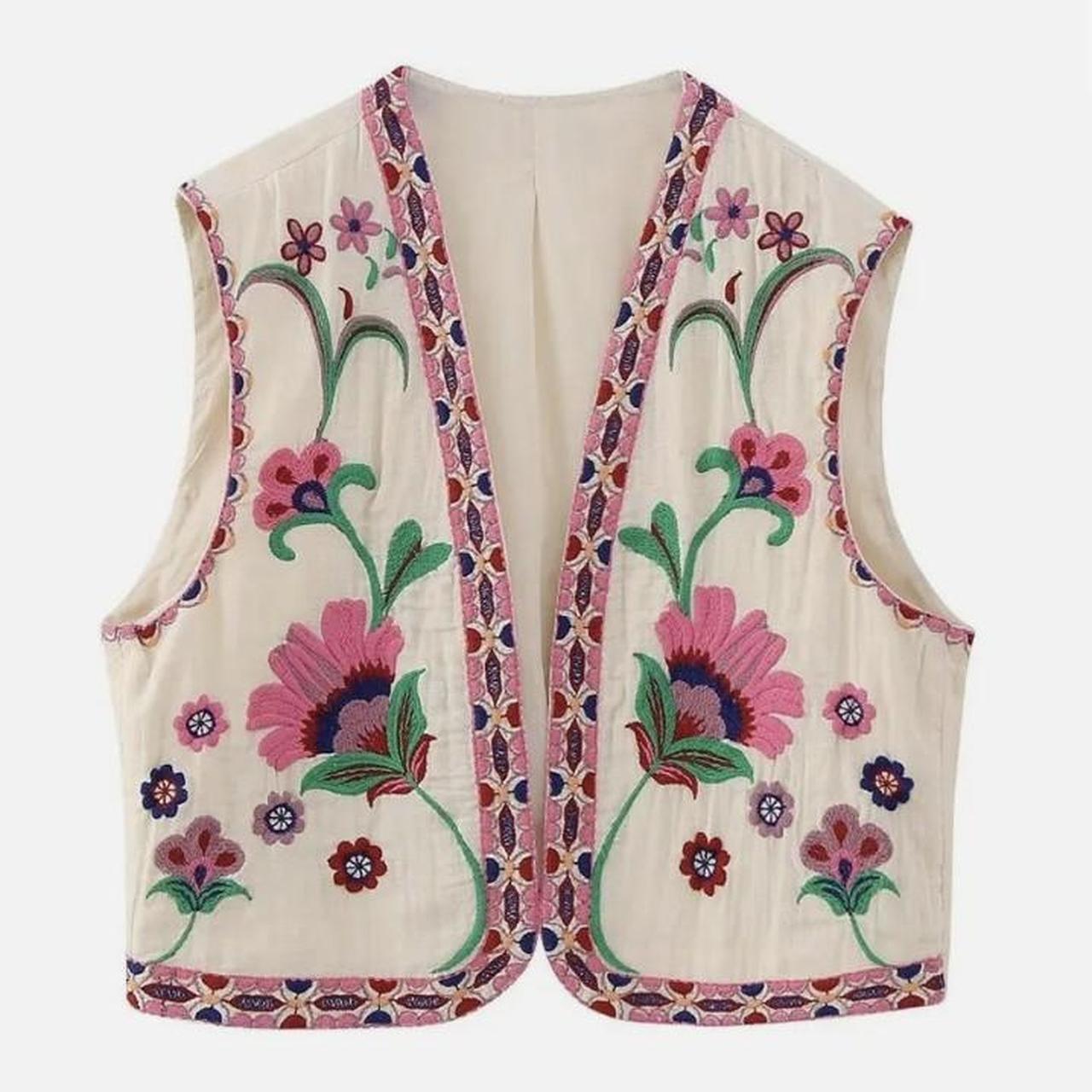 EMBROIDERED VEST • fits 12-14 • never worn ... - Depop