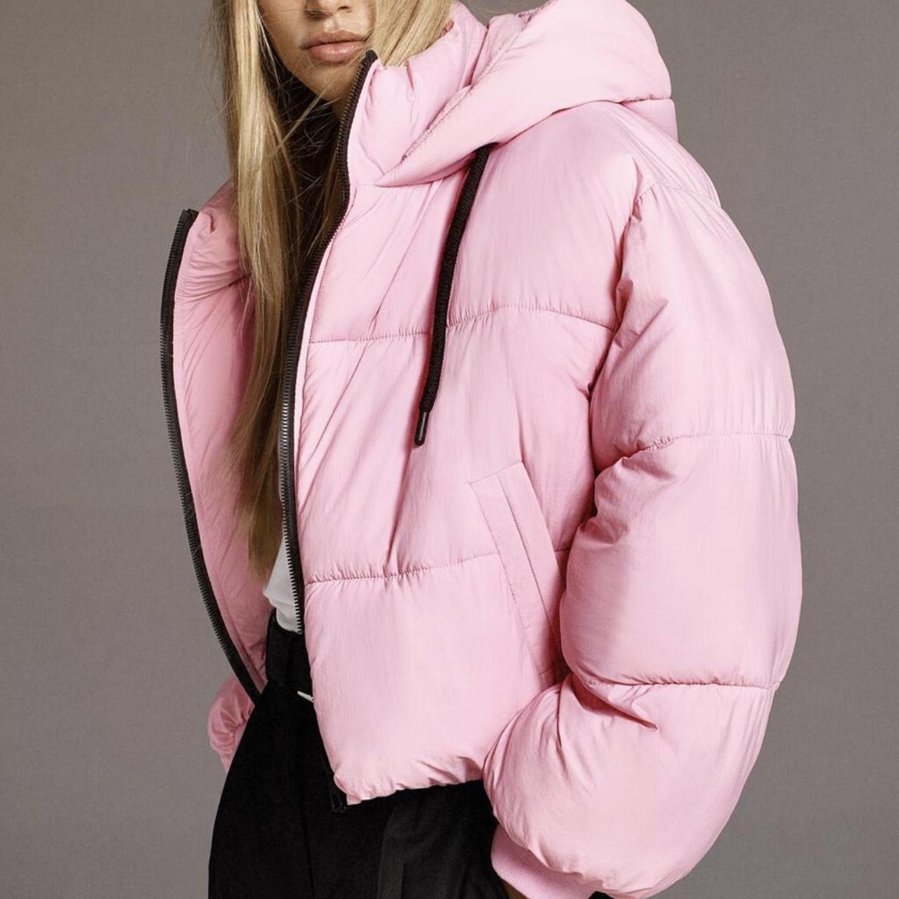 Cutest cropped pink puffer from Zara. Good for the... - Depop