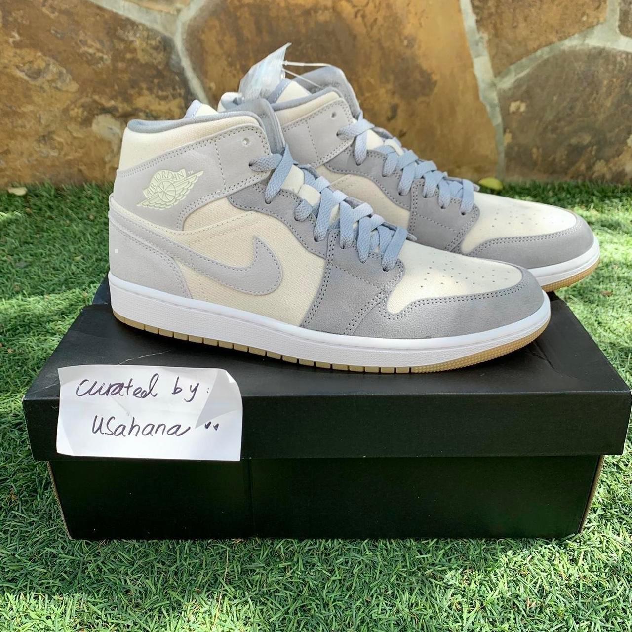 Jordan Men's Grey and White Trainers | Depop