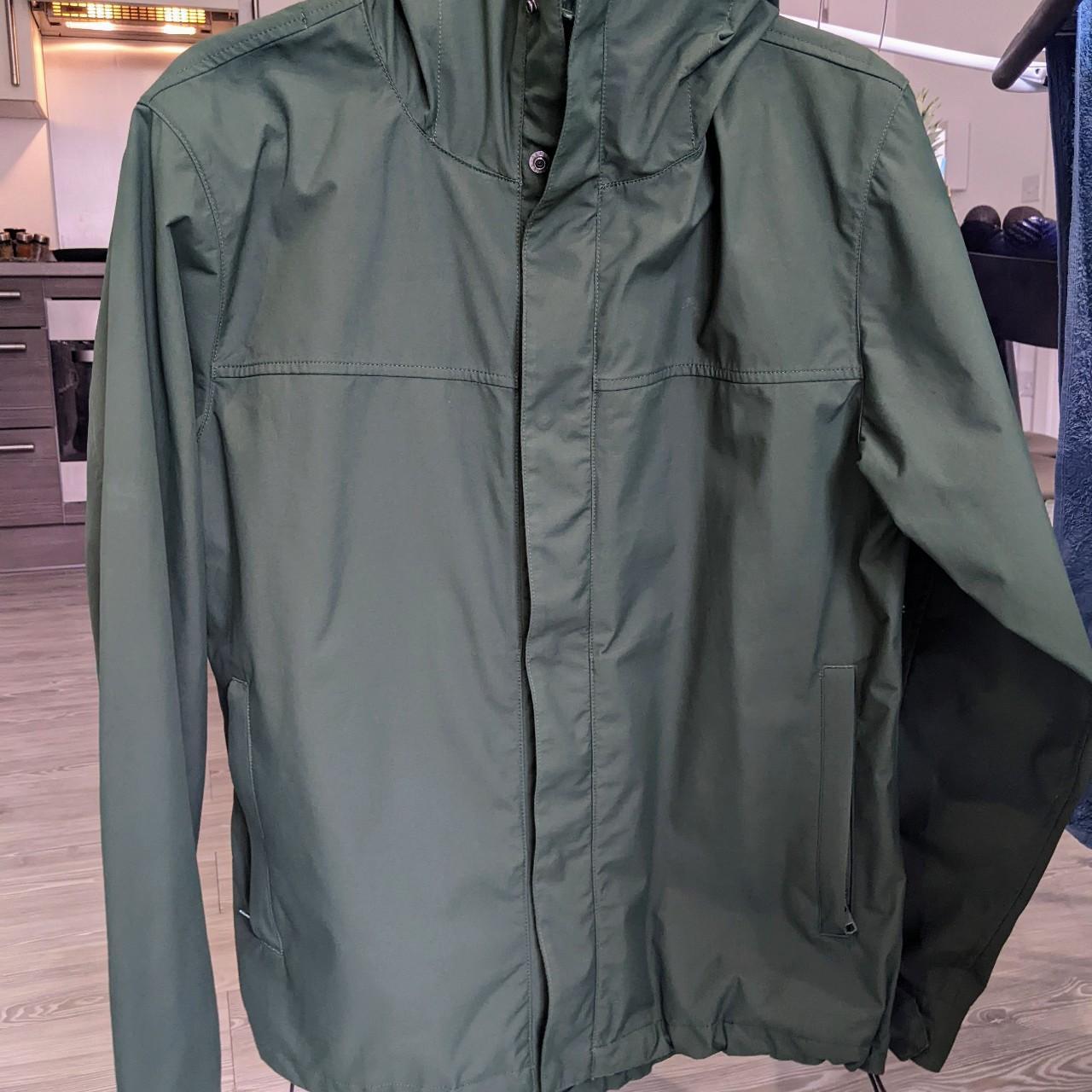 Muji deep forest green water resistant jacket Size... - Depop