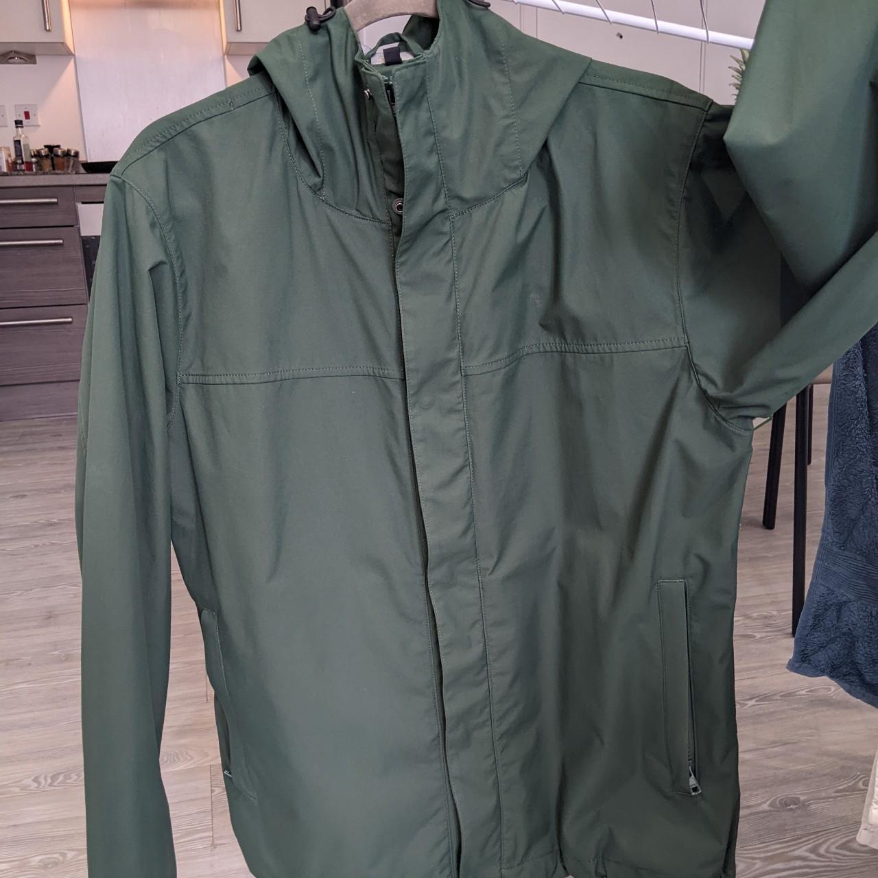 Muji deep forest green water resistant jacket Size... - Depop