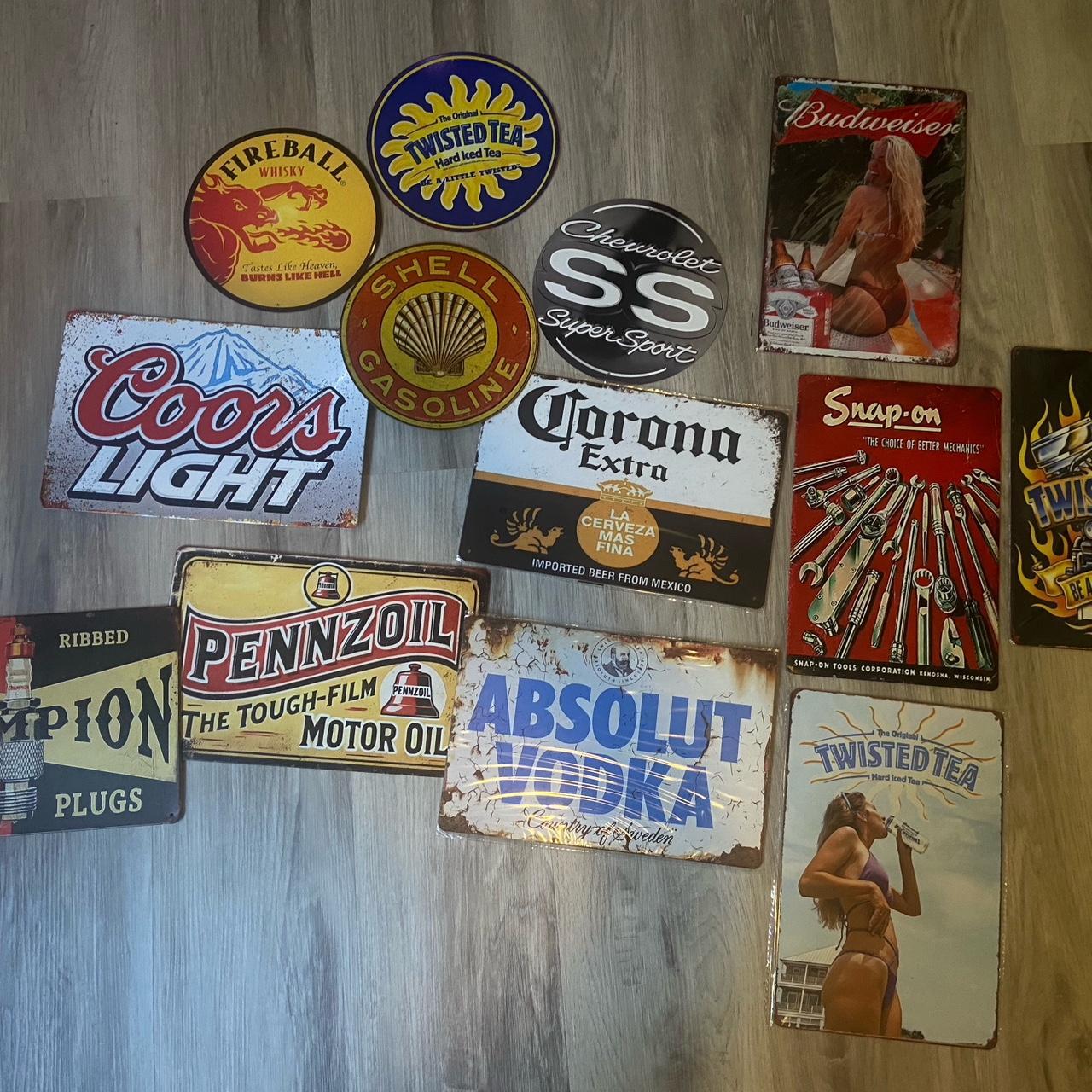 Man cave/ shop signs. Metal. Fireball, twisted tea,... | Depop