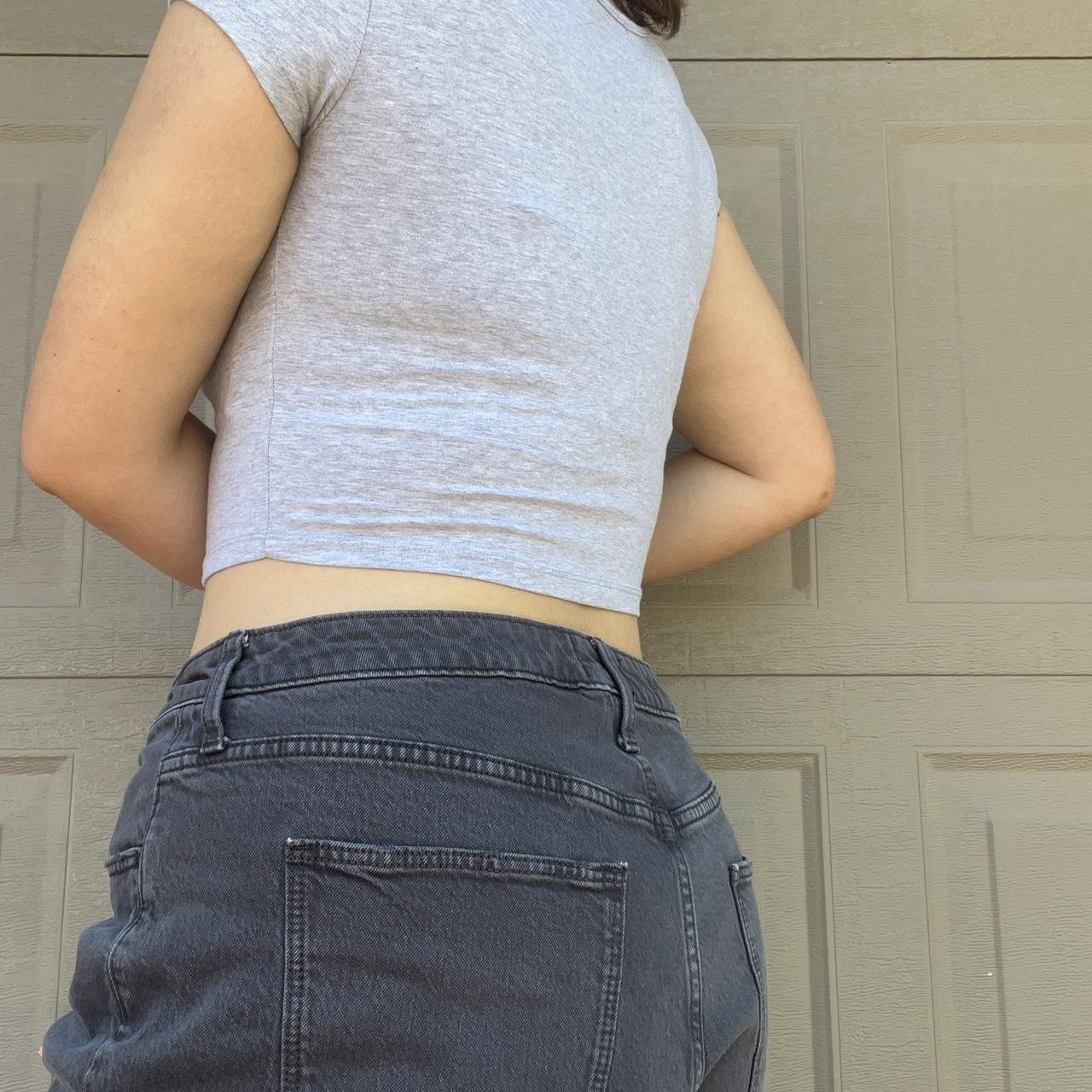 grey scoop neck crop top 🩶 this is a basic and... - Depop