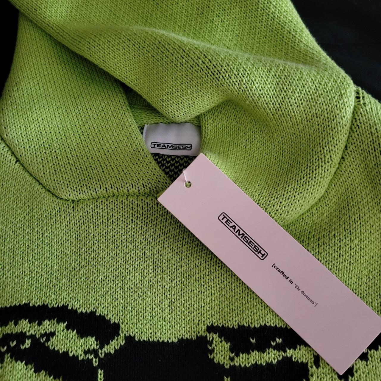 BONES/TEAMSESH SAFETY GREEN OVERSIZED SKELETON... - Depop
