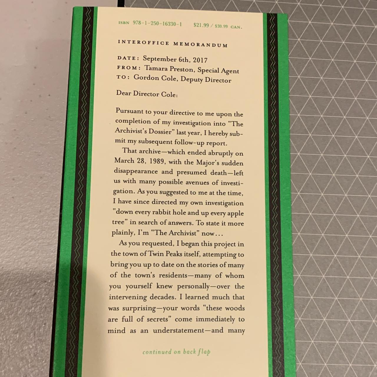 Twin Peaks: The Final Dossier book by Mark Frost.... - Depop