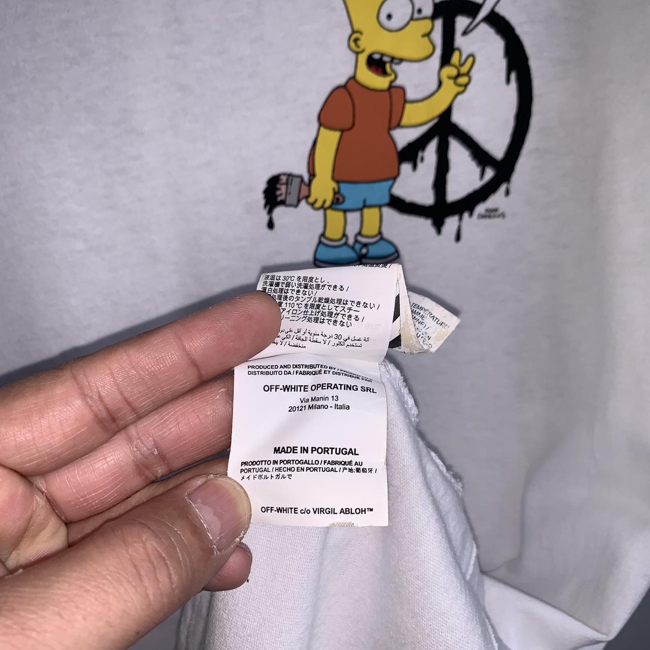 Off-White Bart Simpson Peace Arrows Shirt Size on | Depop Off-White Bart Simpson Peace Arrows Shirt Size on | Depop
