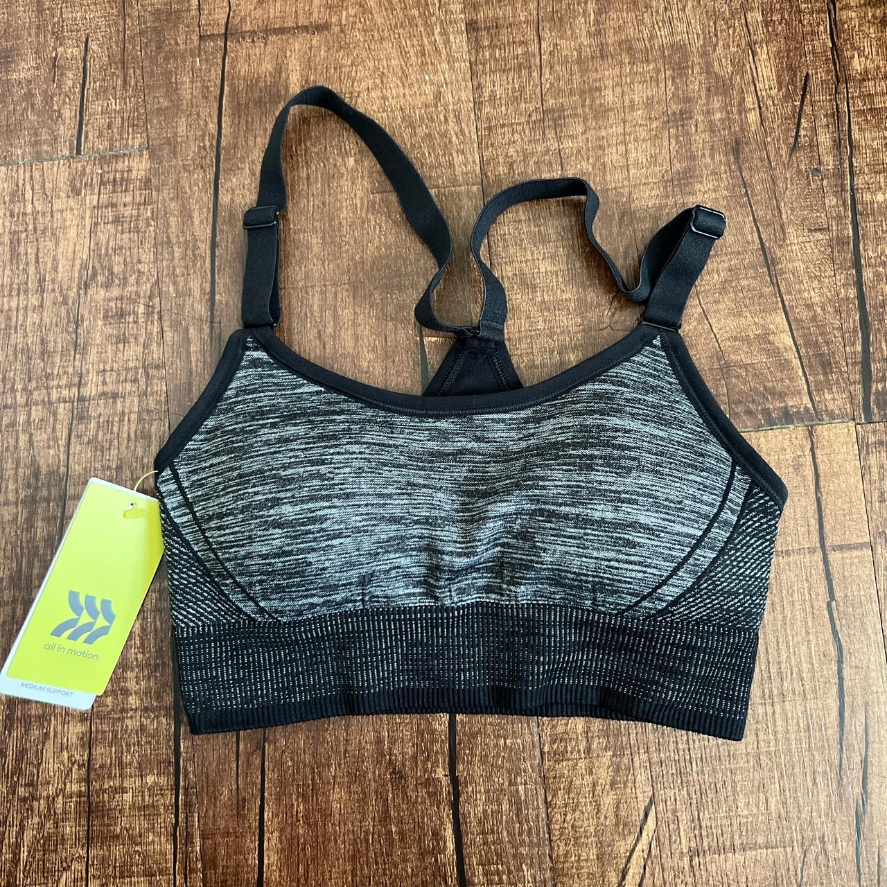 All in Motion Women's Black and Grey Bra | Depop