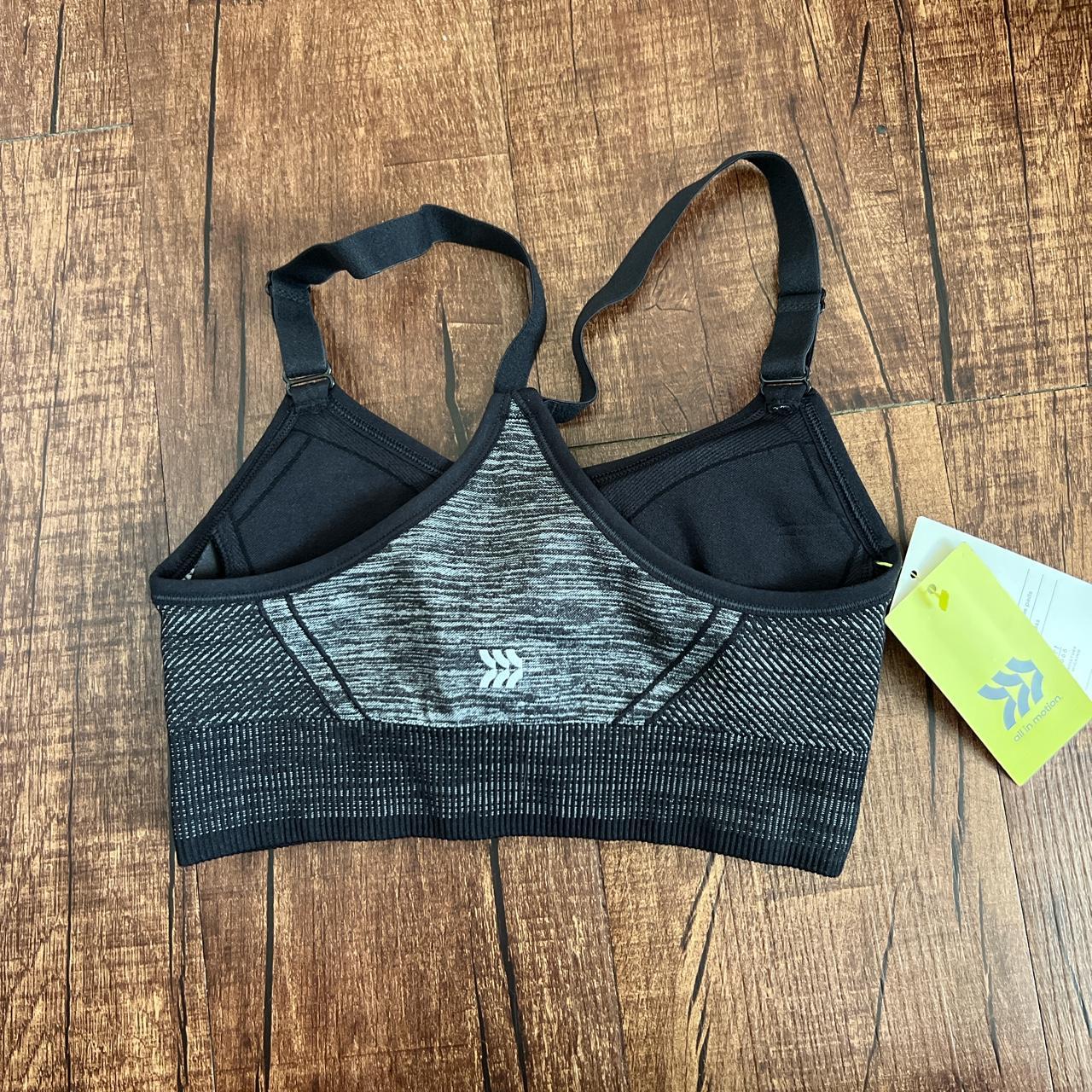 All in Motion Women's Black and Grey Bra | Depop