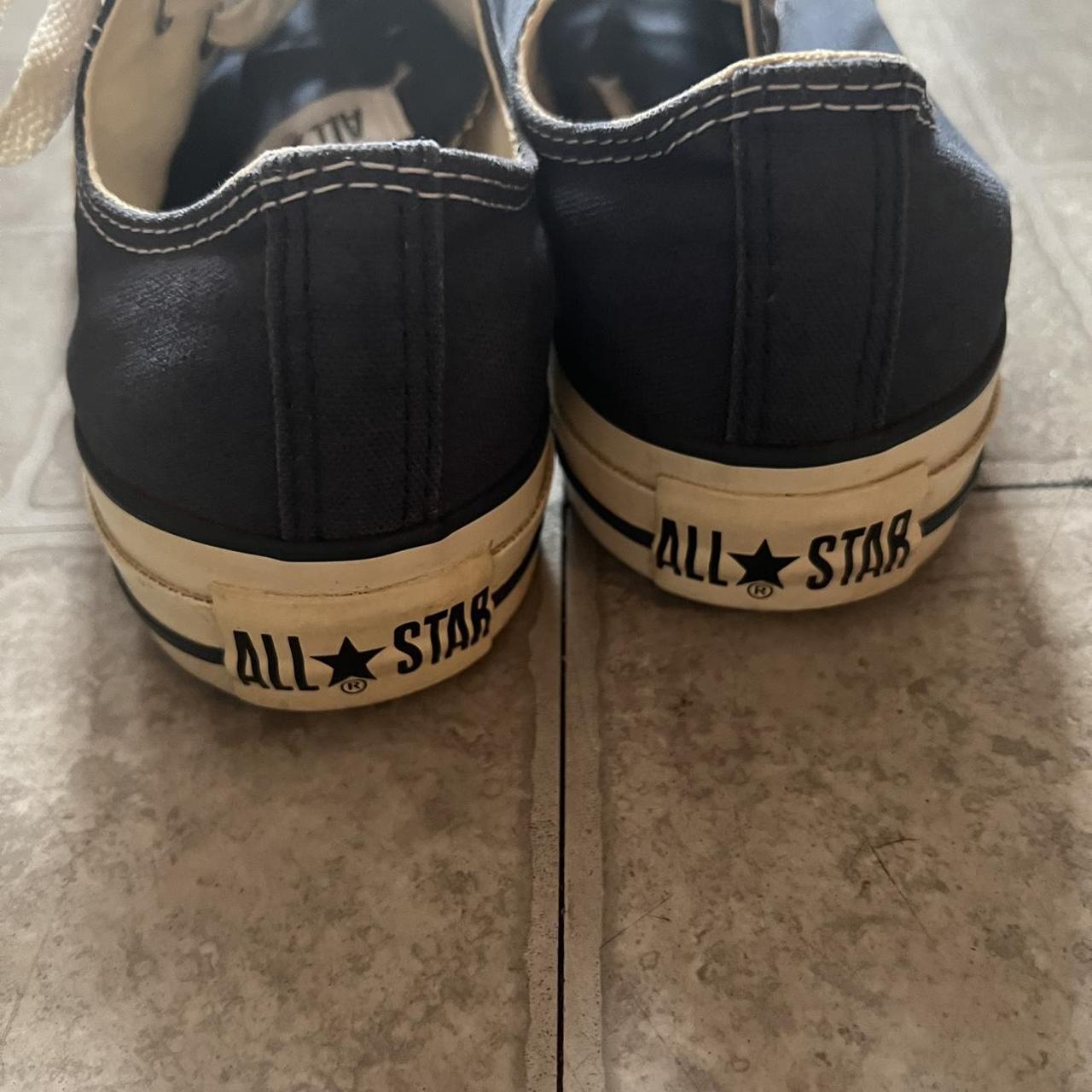 navy converse (The white stain on the left shoe is... - Depop