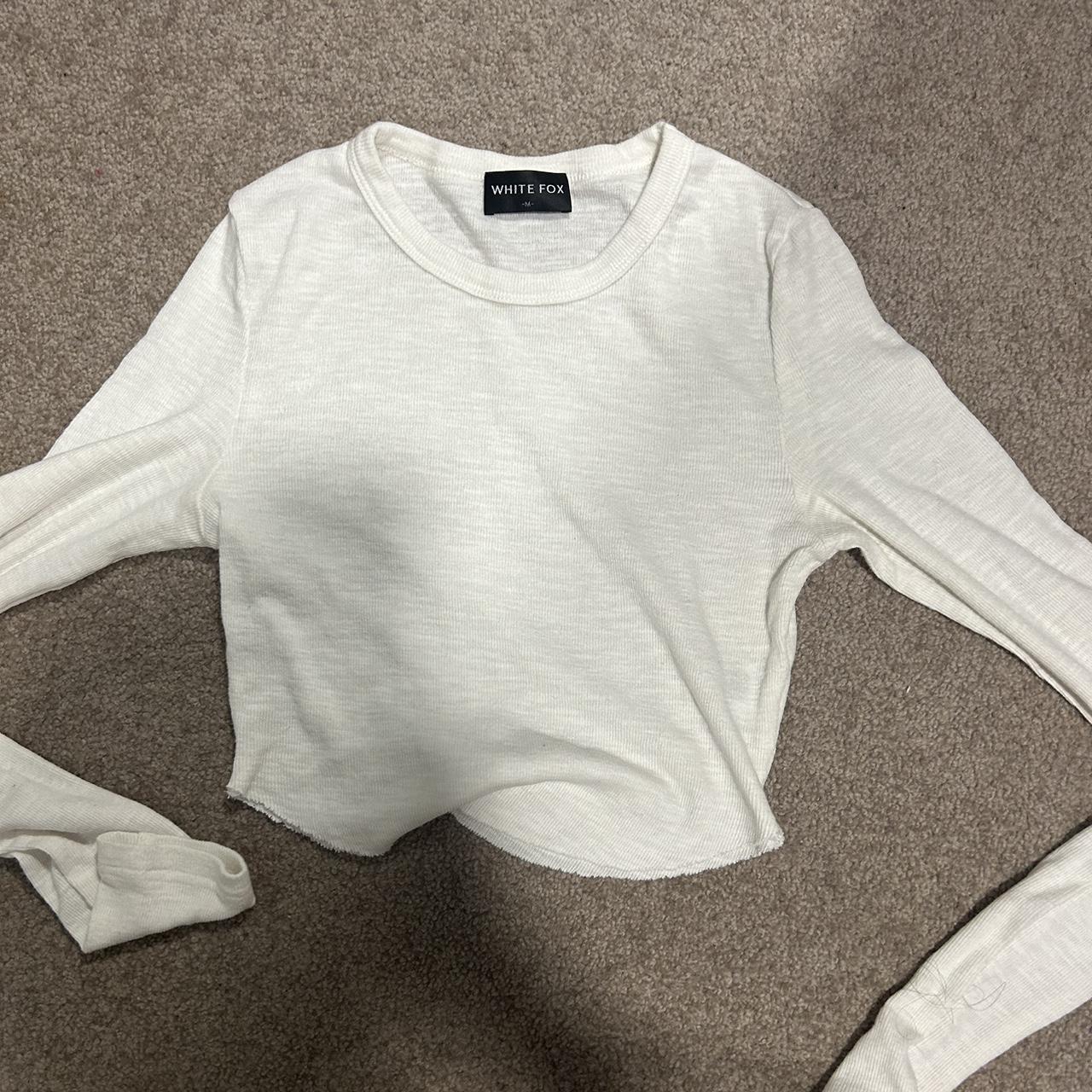 White fox long sleeve top - Depop
