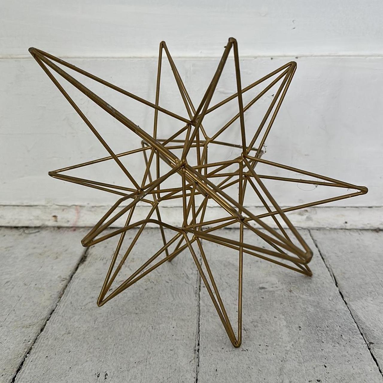 Vintage Metal Star Sculpture Decor Gold tone color... - Depop
