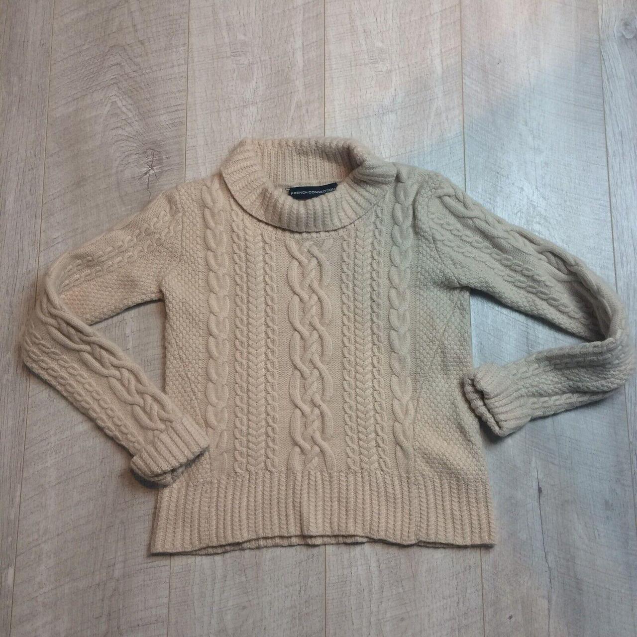French Connection Women's Cream Jumper | Depop