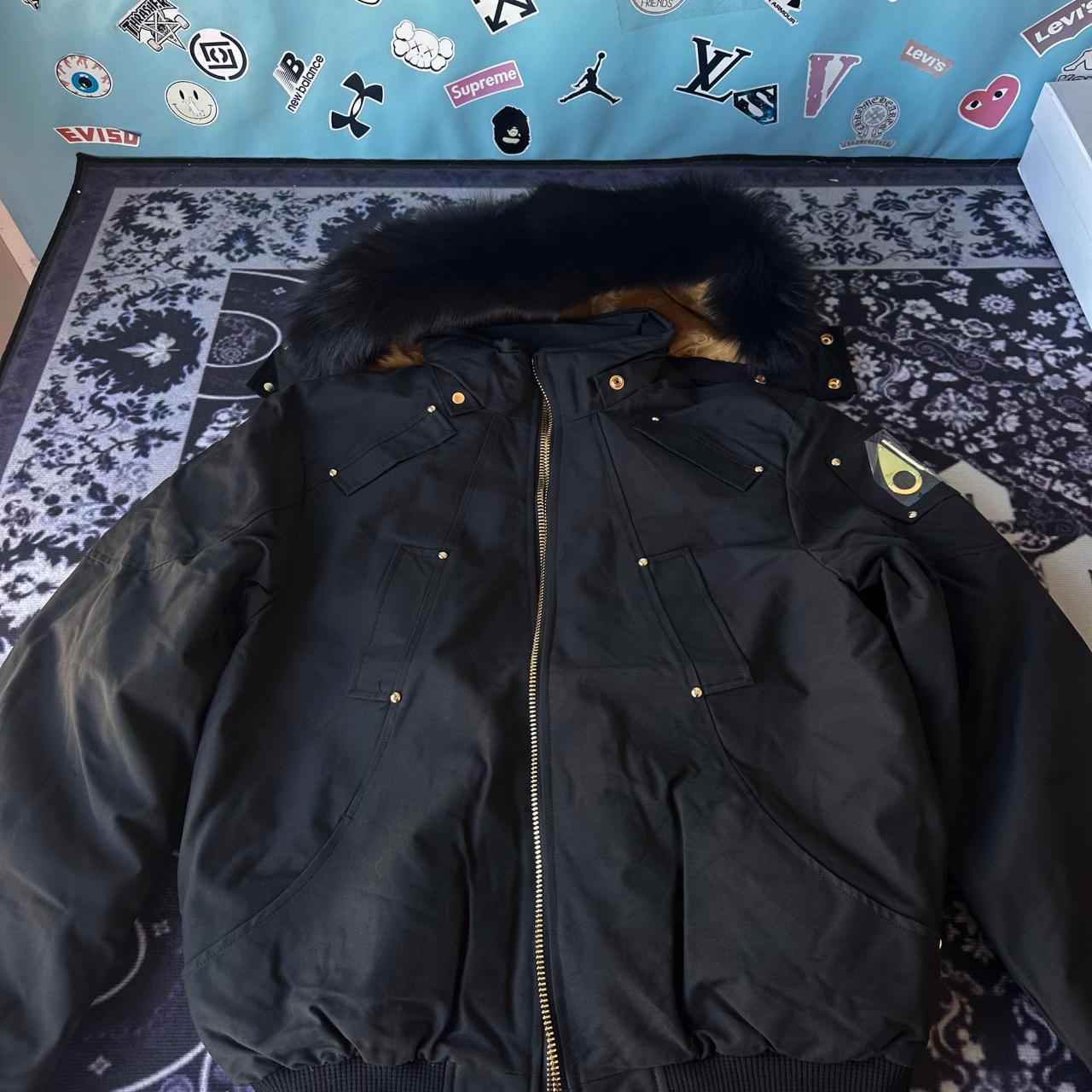 Moose Knuckles Black and Gold Bomber. DM for offers. - Depop