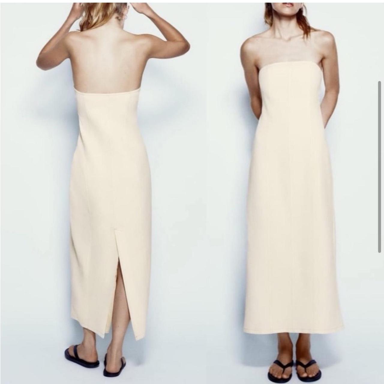 ZARA CRÈME TEXTURED DRESS NWT SIZE XS #zara - Depop