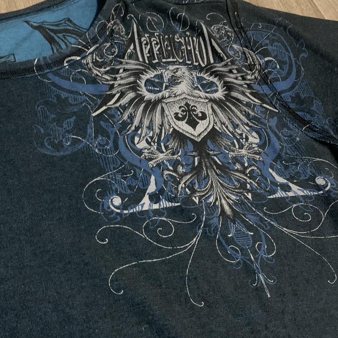 Reversible Affliction blue + black tshirt. Great... - Depop