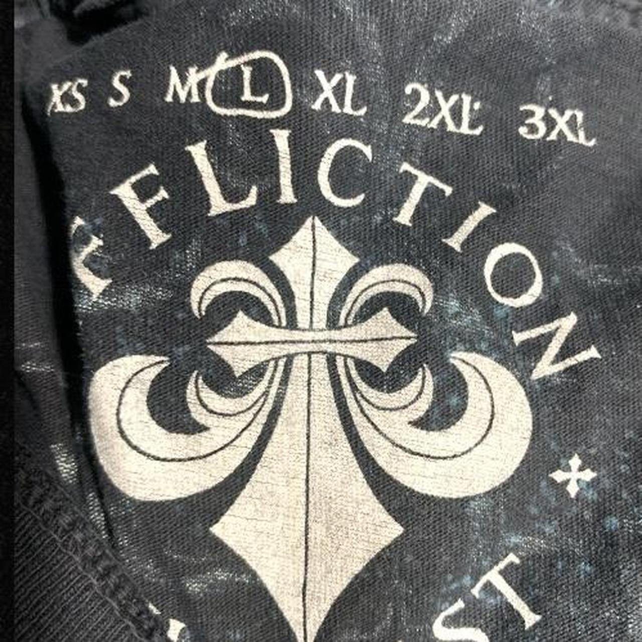 Affliction live fast blue tie dye cross tshirt Size... - Depop