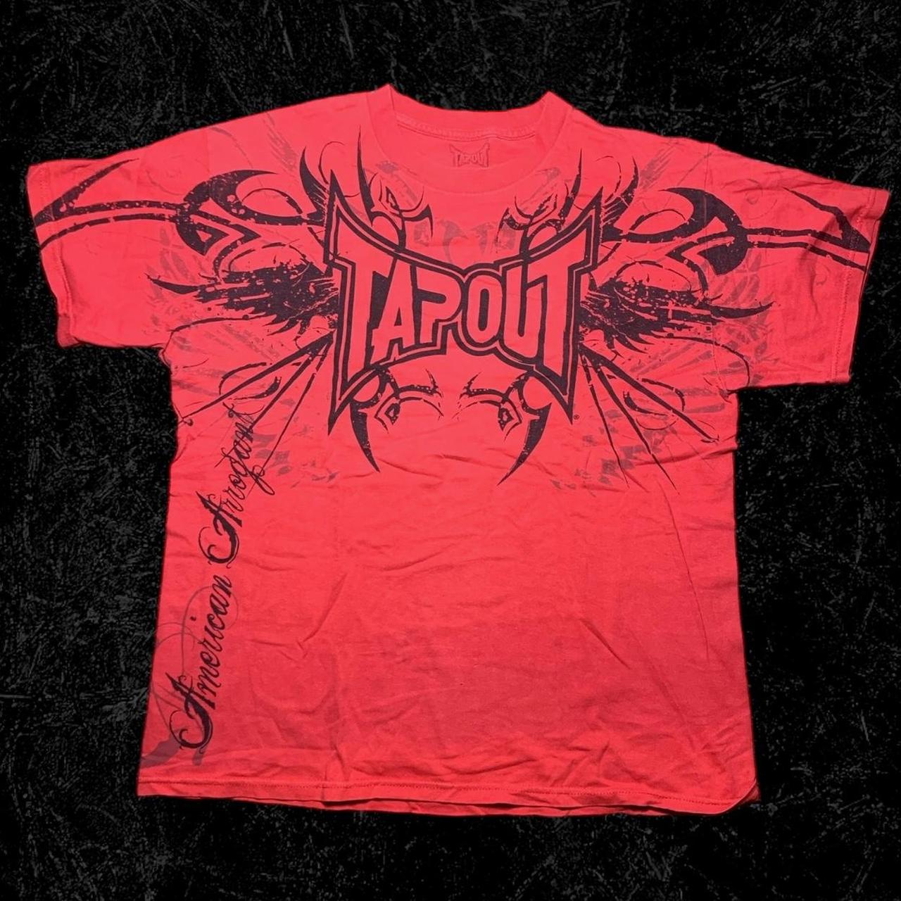 Tapout red + black tshirt. Sick piece with gothic... - Depop