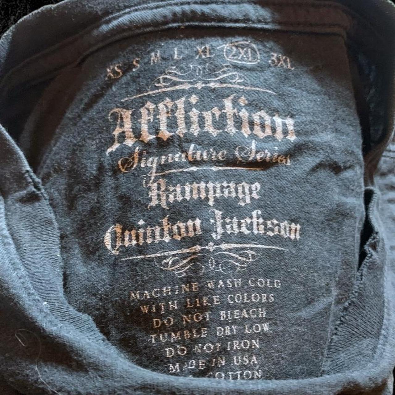 Affliction Rampage Jackson black + yellow tshirt.... - Depop