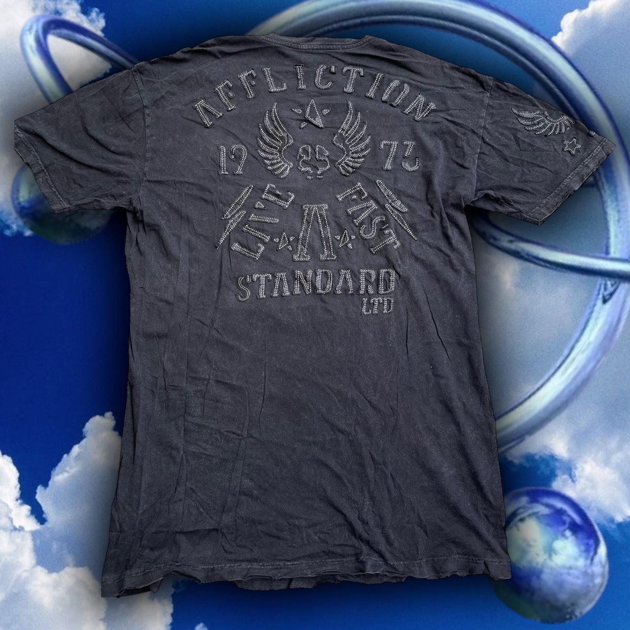 Affliction live fast black stitch tshirt ... - Depop