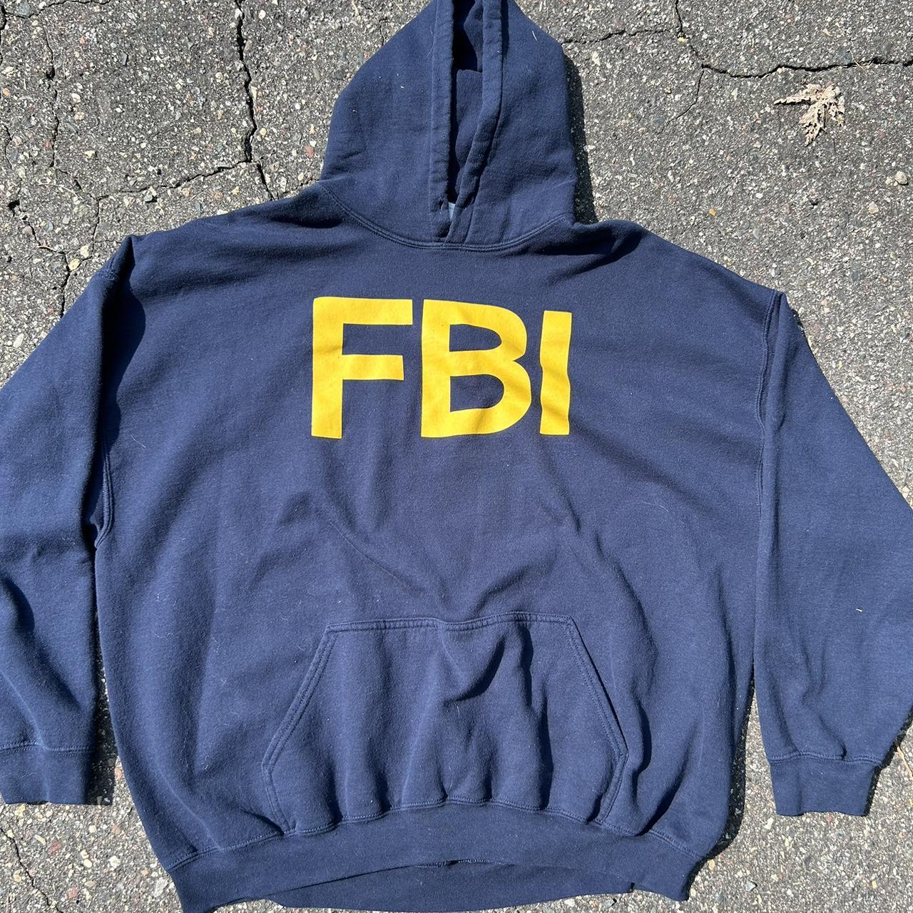 Navy blue FBI hoodie 3XL but fits like men's XL No... - Depop