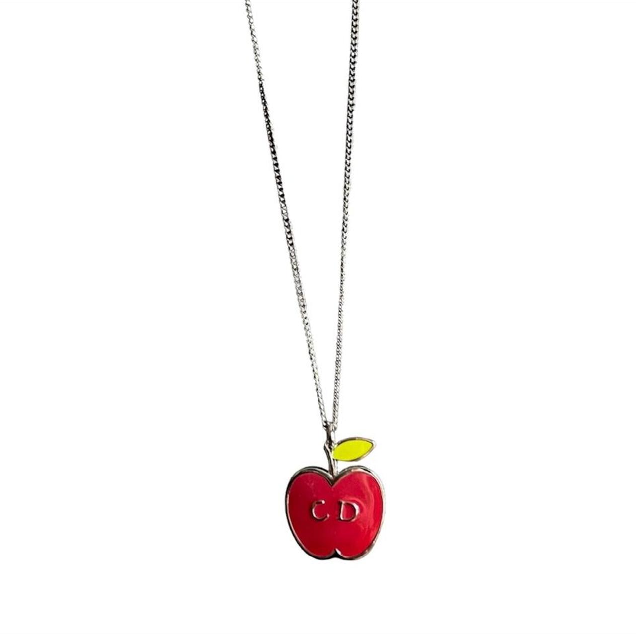 Christian Dior Vintage Dior Apple Charm Necklace... - Depop