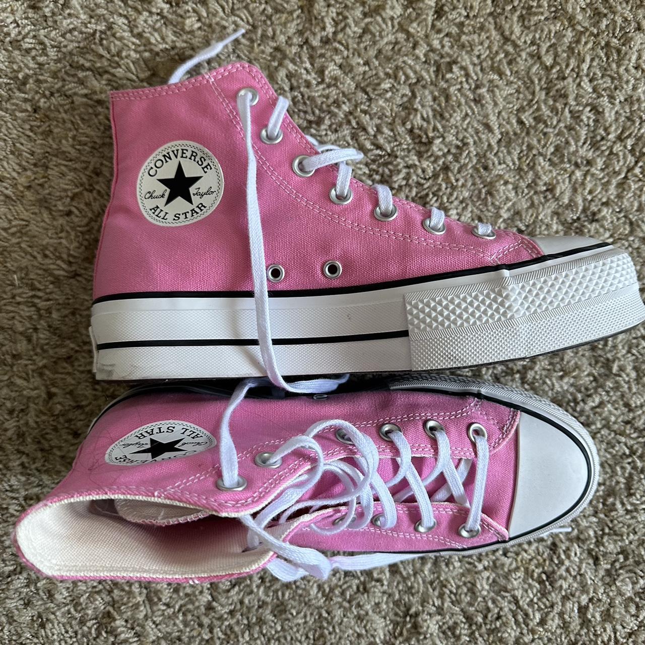 Baby pink platform converse - Women’s size 8 Worn... - Depop