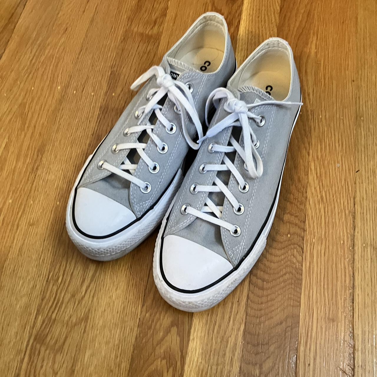 Blue Grey Converse Platform Sneakers ••••• In... - Depop
