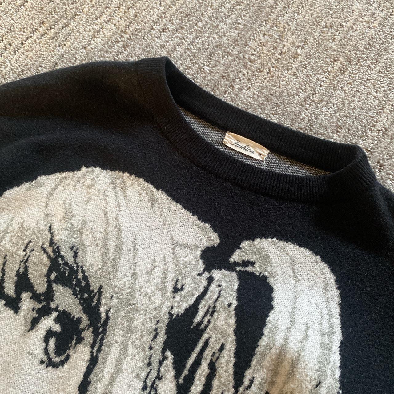 deathnote knit sweater size medium, could fit anyone... - Depop