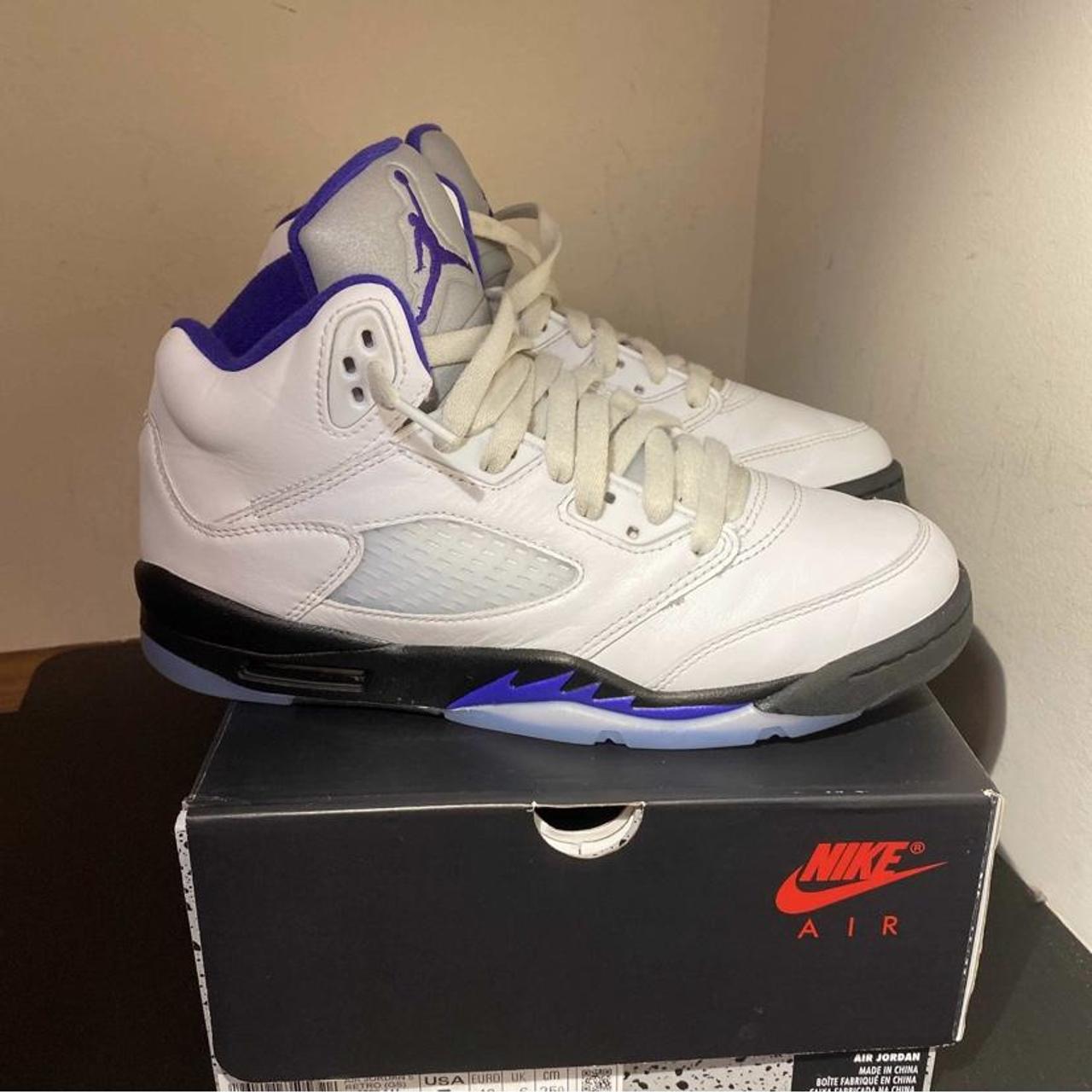 Jordan Retro 5 Black Purple Concord Check pictures... - Depop