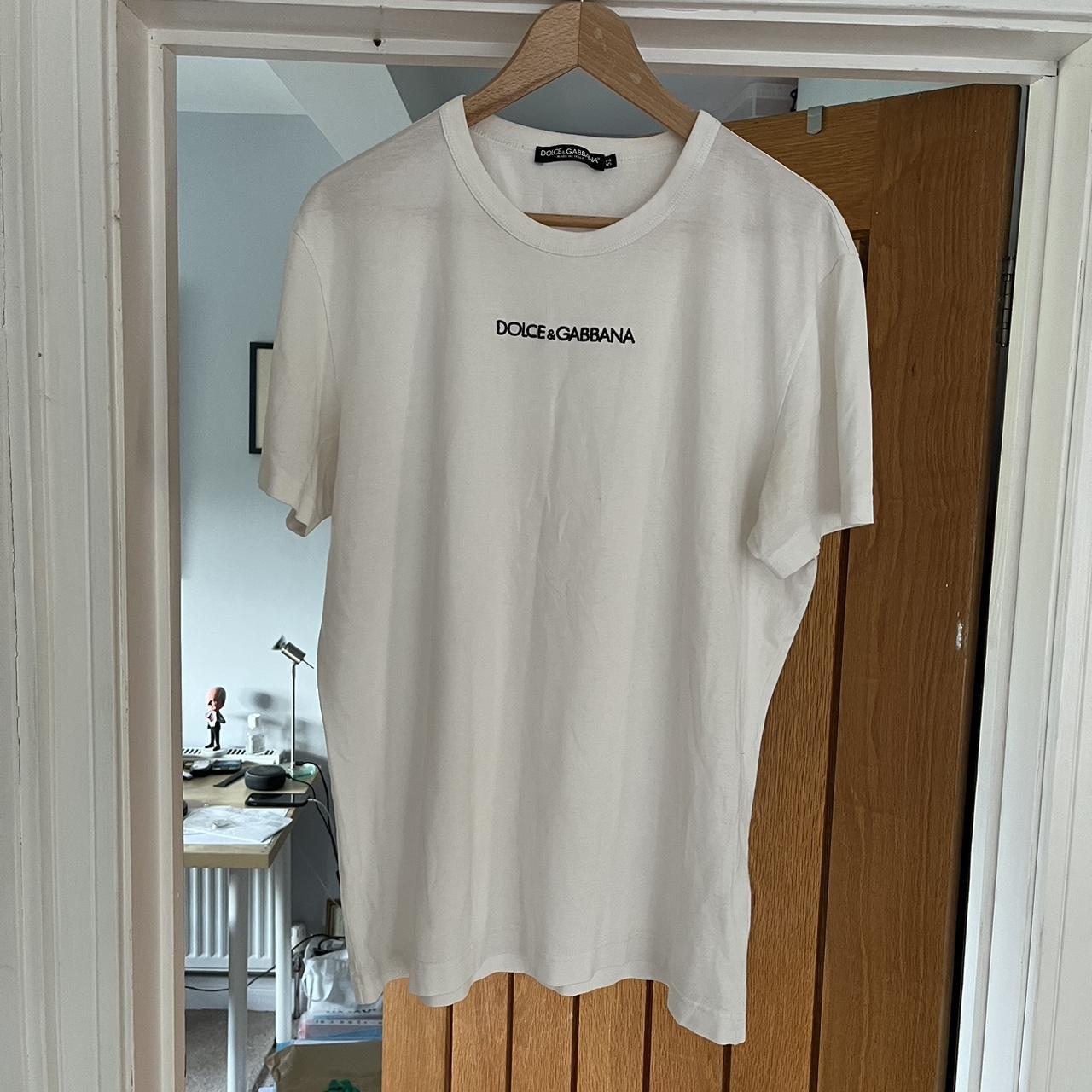 White Dolce & Gabbana D&G t shirt • Size L •... - Depop