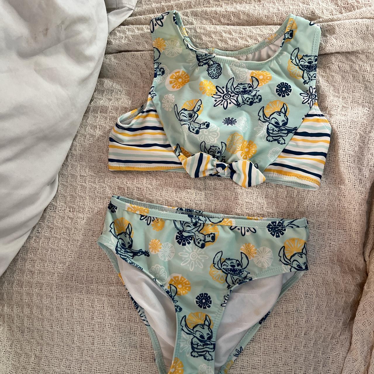 Kids DISNEY stitch bathing suit set size 9/10 worn... - Depop
