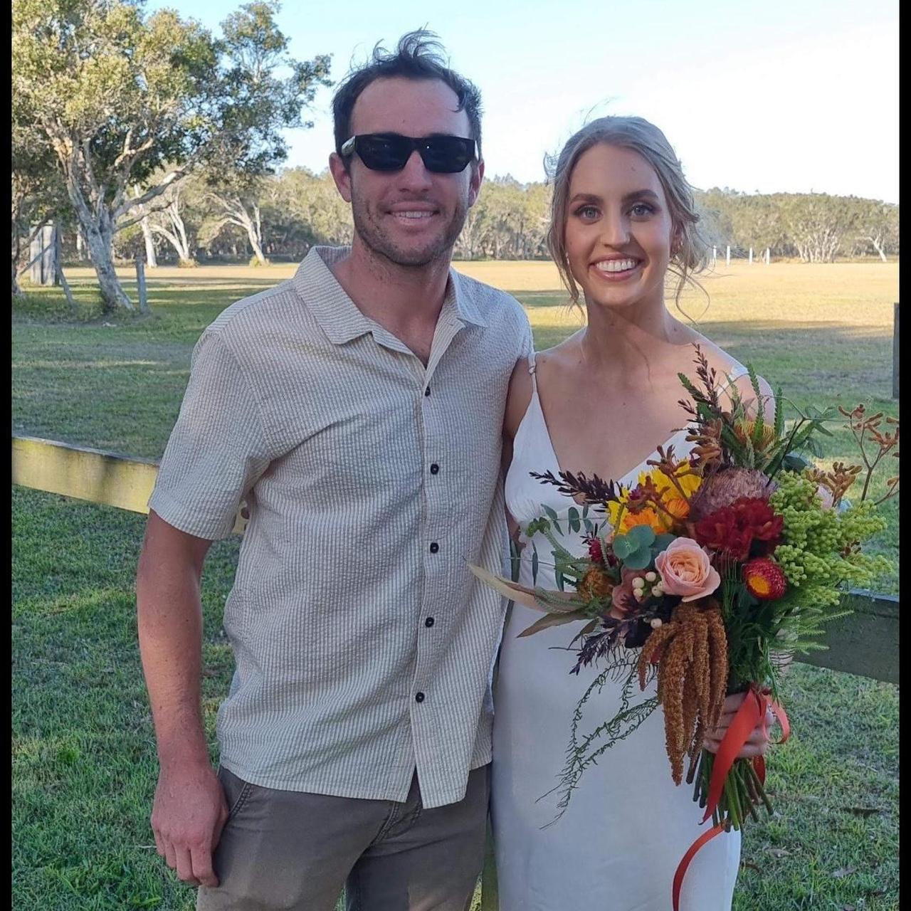 White satin Shona Joy bridesmaid dress with backless... - Depop