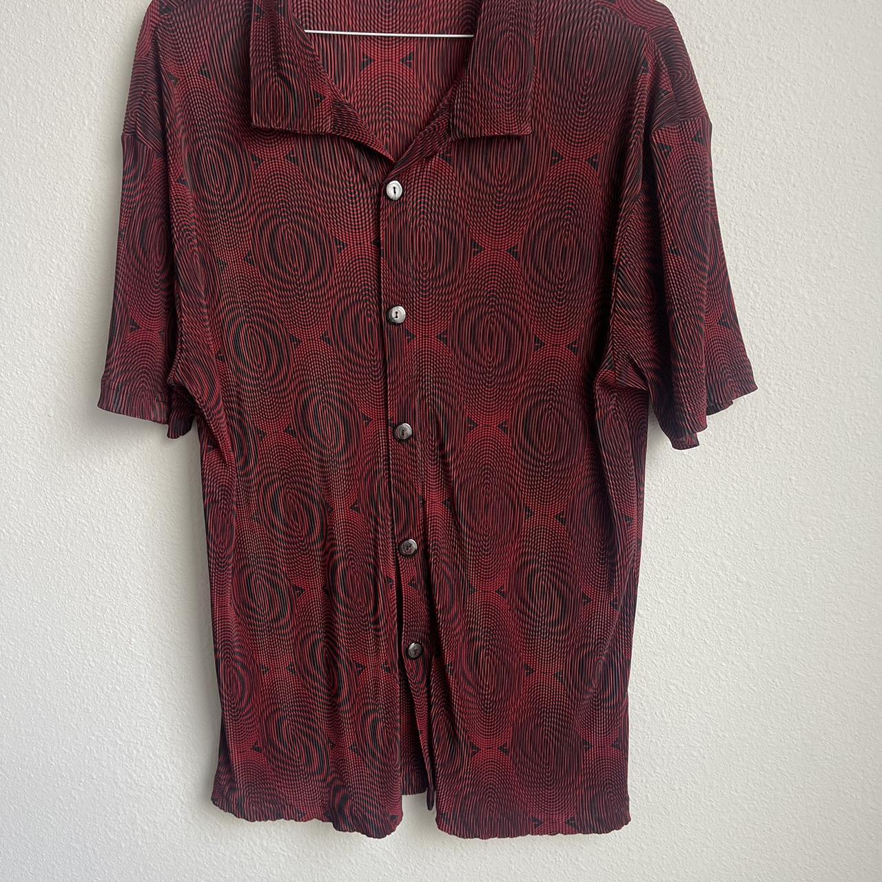 Men’s short sleeve red and black party dress up... - Depop