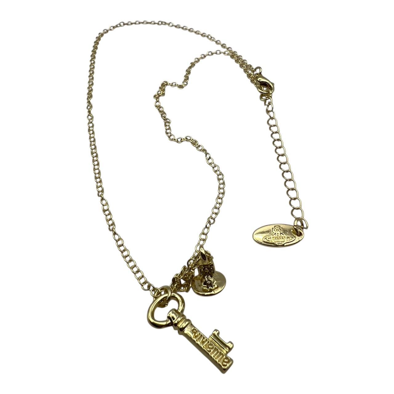 Y2K Vivienne Westwood gold-tone chain necklace... | Depop