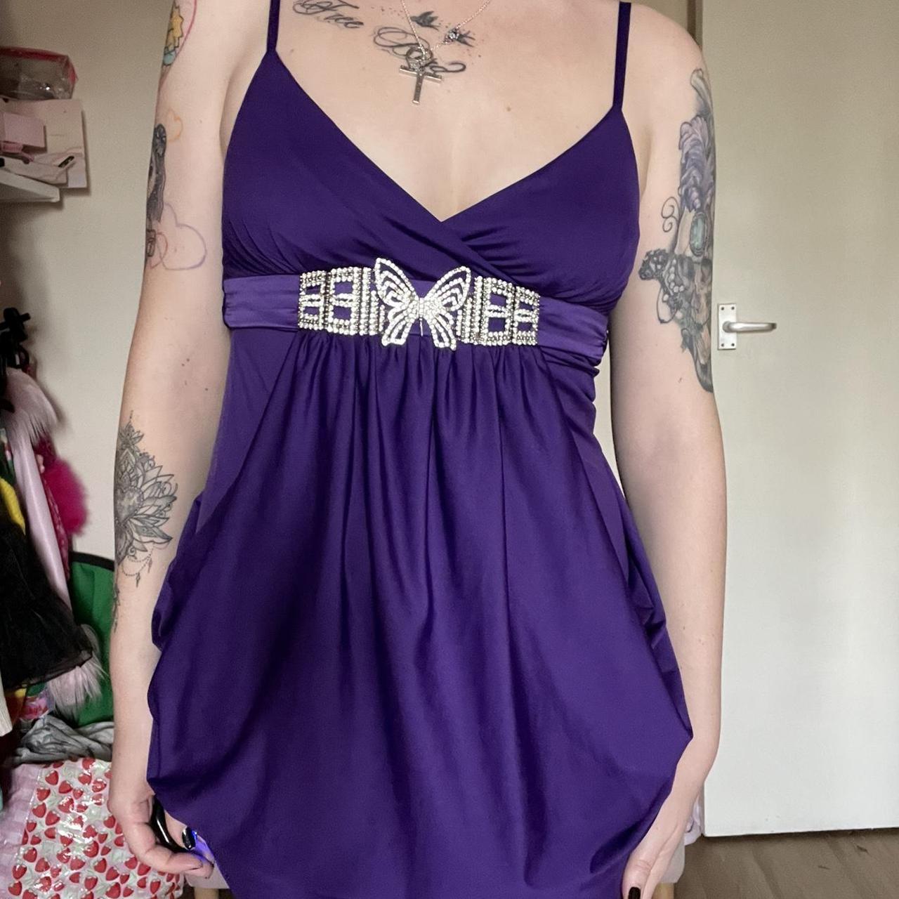 Y2k vintage new look butterfly rhinestone... - Depop