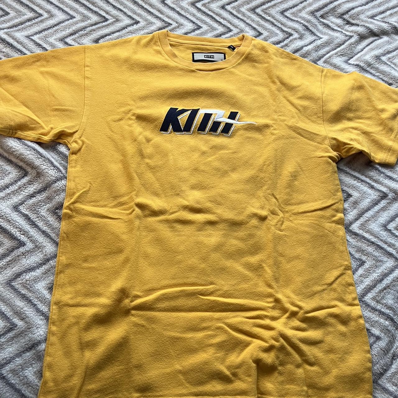 kith logo t shirt size xs worn a few times excellent... - Depop