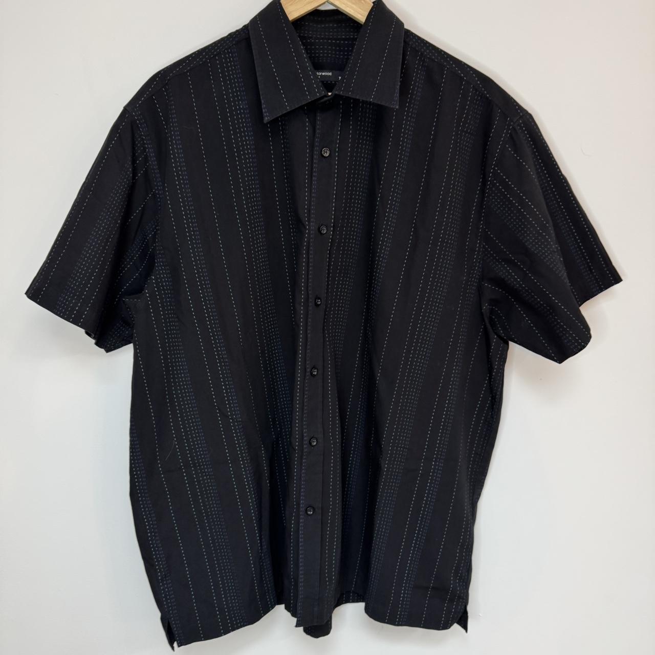 Cedar Wood State XL - 50" Black Short Sleeve Blue... | Depop