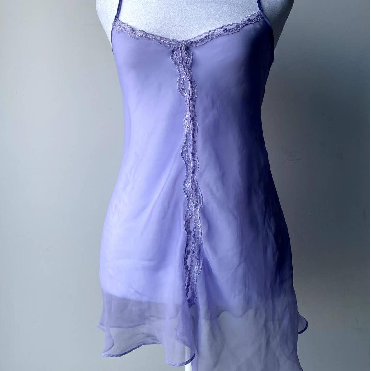 Light Purple Silk Floral Lace Embroidered Cami Tank... - Depop