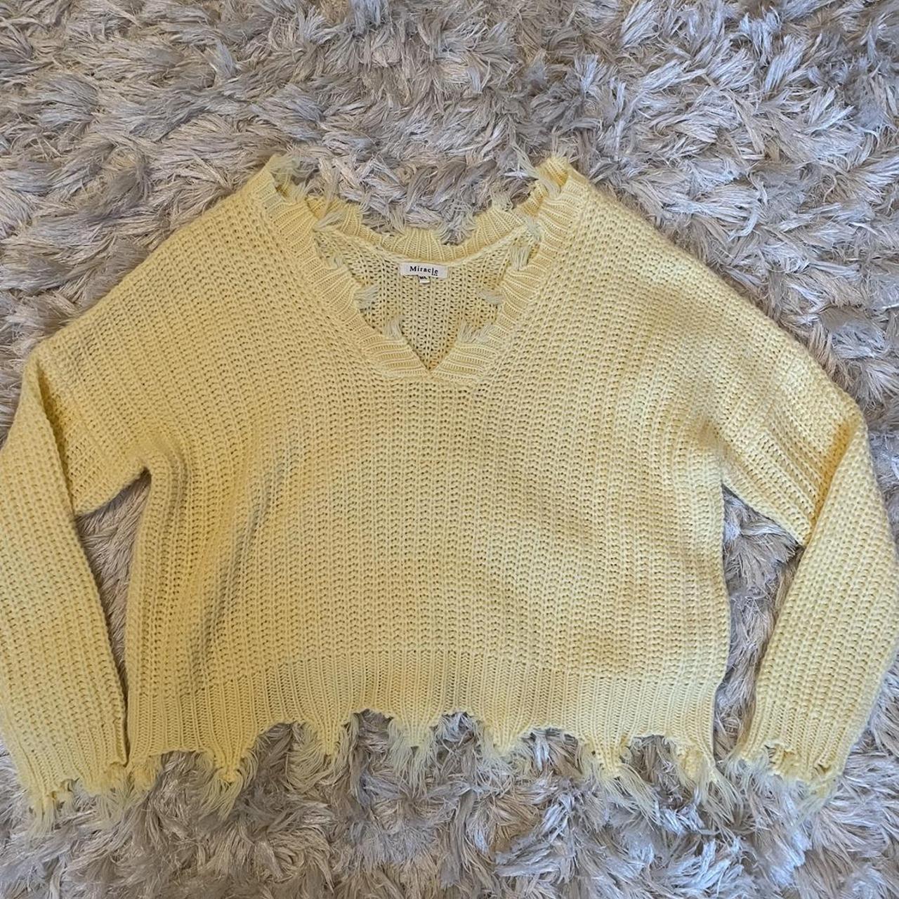 Miracle USA pastel yellow sweater from Island Gypsy.... | Depop