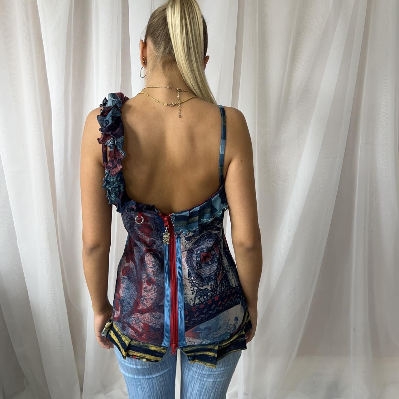 Save the Queen graphic top Longline fit Ruffle... | Depop