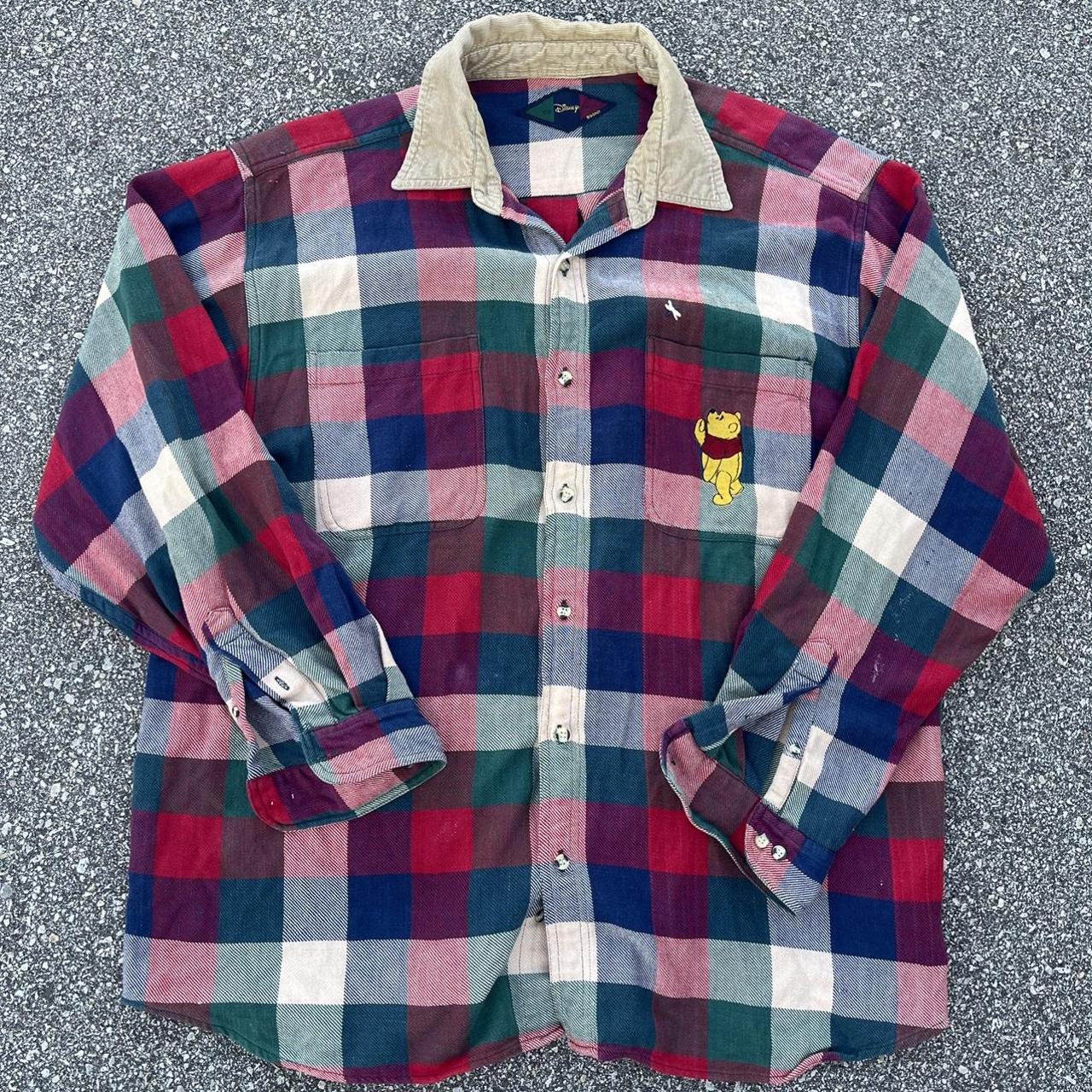 Vintage 90s Disney Winnie the Pooh flannel... - Depop