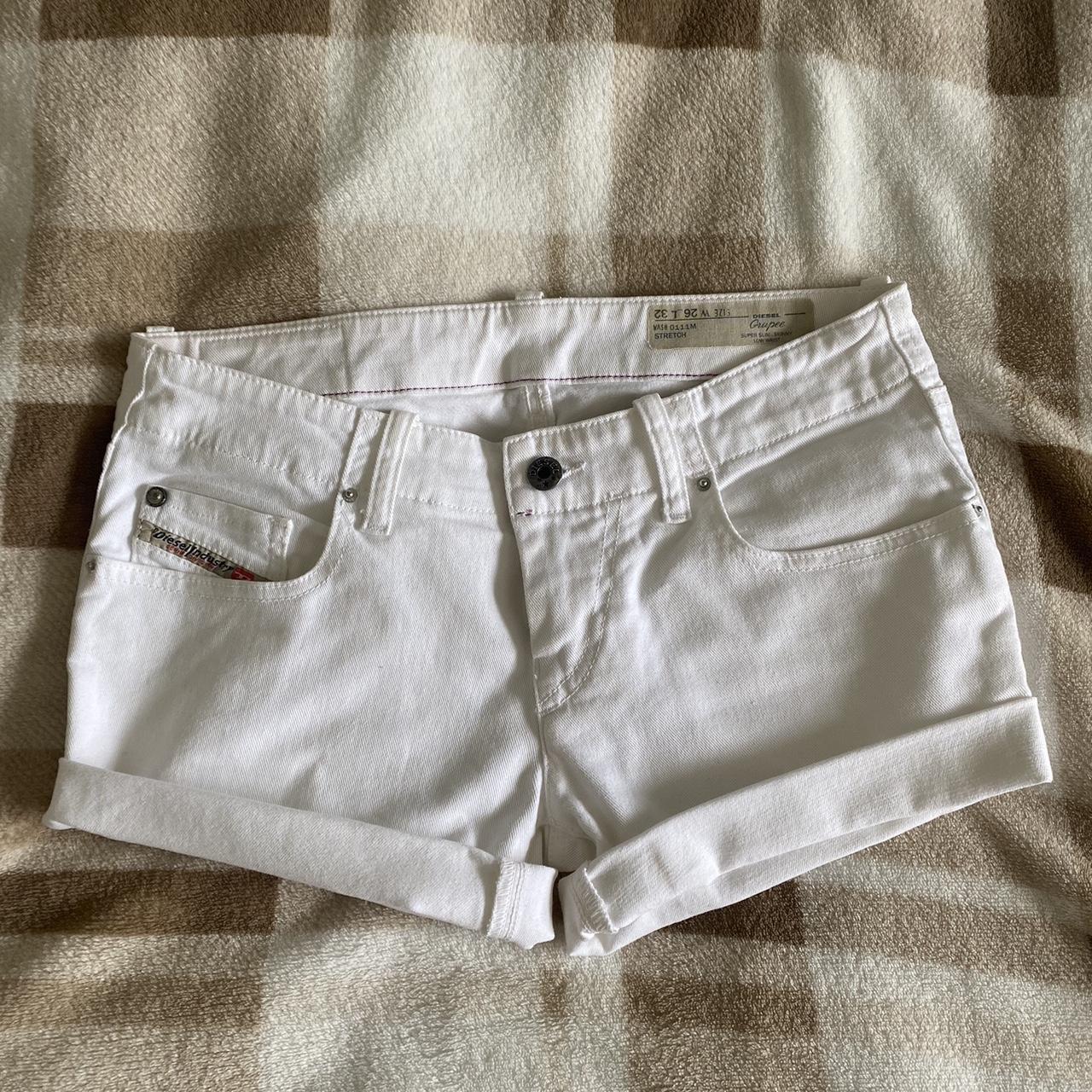 White Diesel Shorts, women, waist 26 - Depop