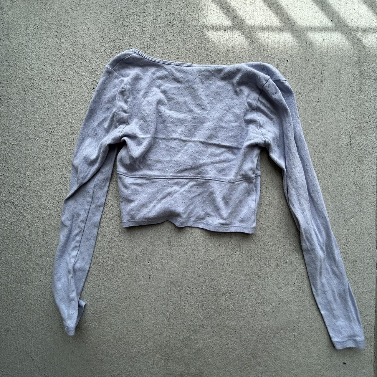 💫 pacsun LA hearts blue long sleeve crop top with... - Depop