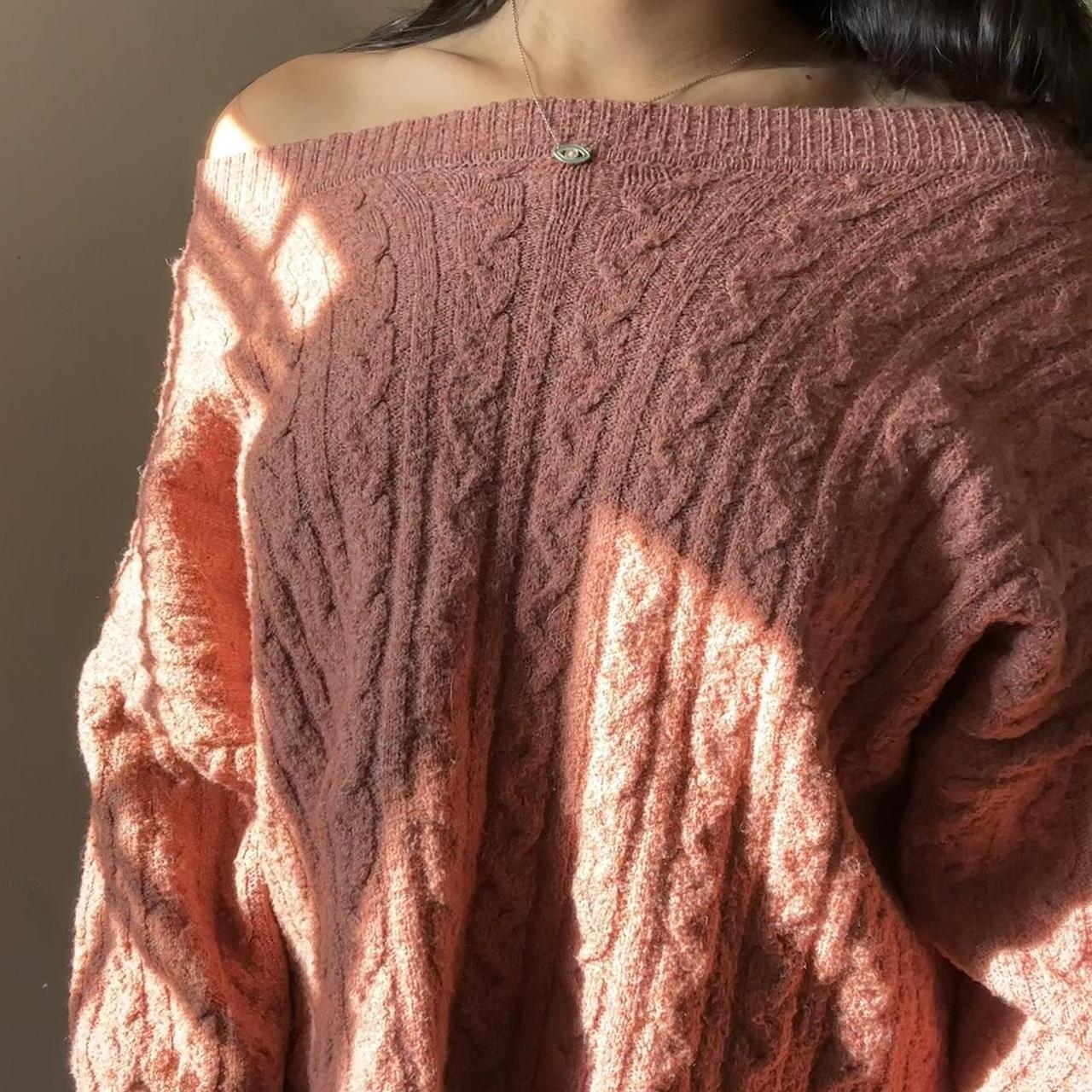 hippie rose dusty pink knit sweater size s can be... - Depop