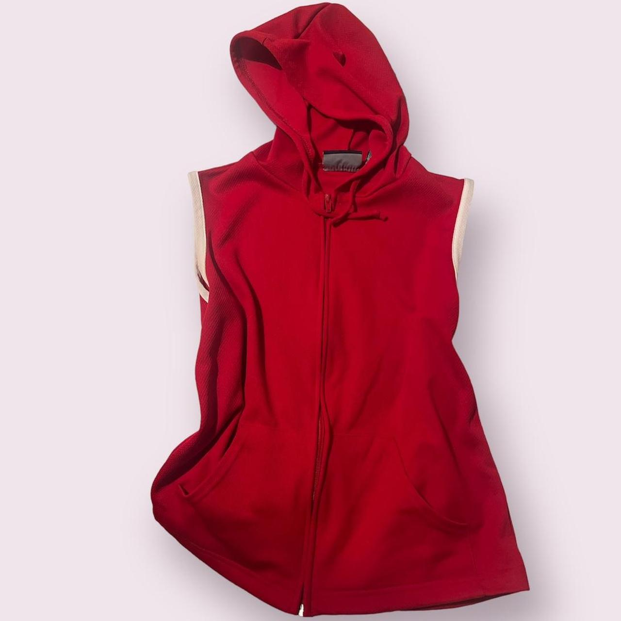 90s Zoey Beth Red Zipper Vest Size Medium... - Depop