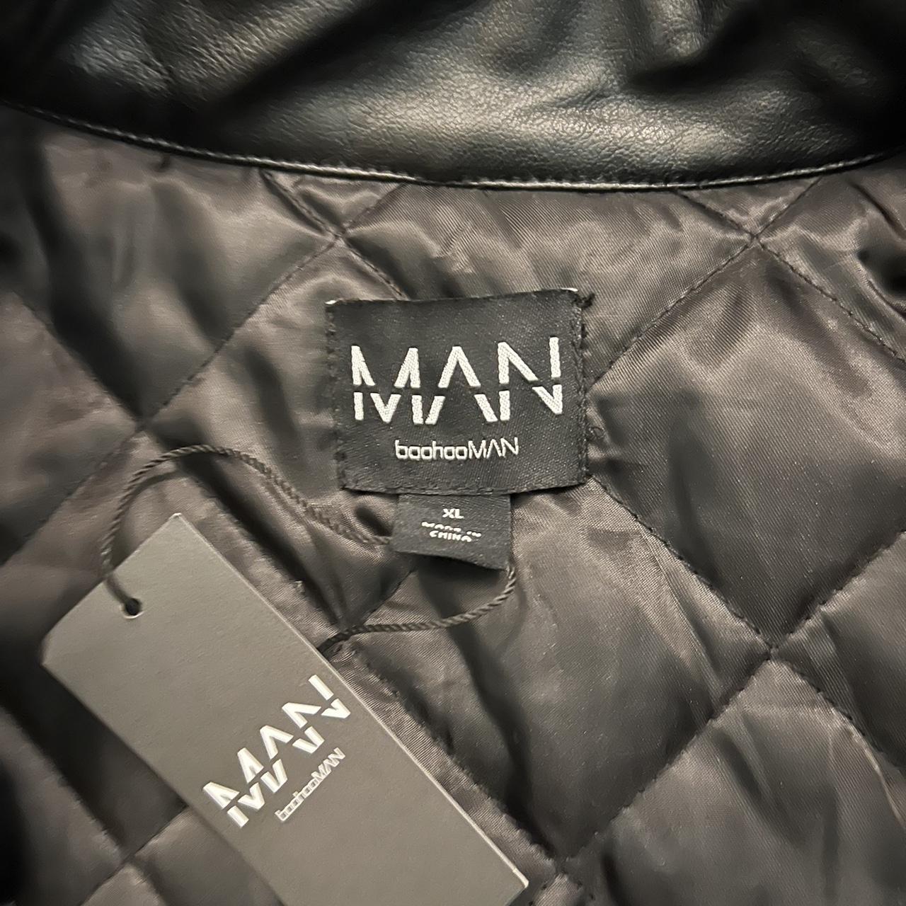 BooHoo Man Leather Biker Jacket Never worn Size:XL - Depop