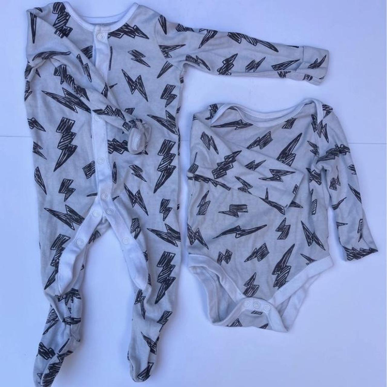 Baby lightning bolt clothes set Vest and onesie... - Depop